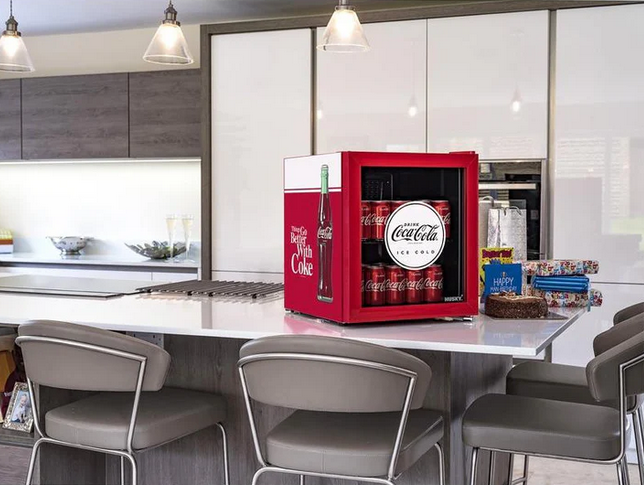 Husky Counter Top Mini Fridge With Solid Door – Coca Cola 46L – Adams