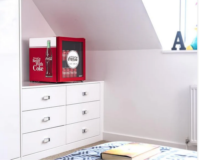 Husky Counter Top Mini Fridge With Solid Door – Coca Cola 46L – Adams