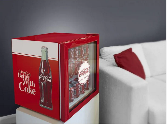 Husky Counter Top Mini Fridge With Solid Door – Coca Cola 46L – Adams