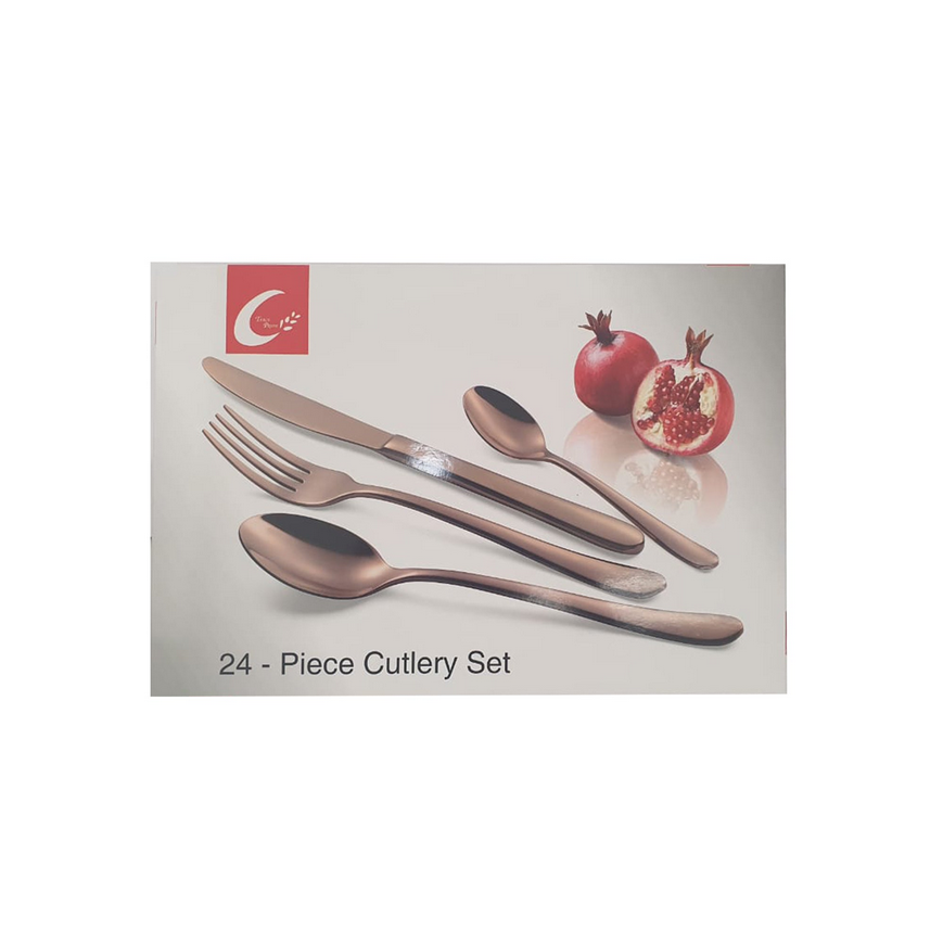 Table Pride Rose Gold Stainless Steel Cutlery 24-Piece – Adams
